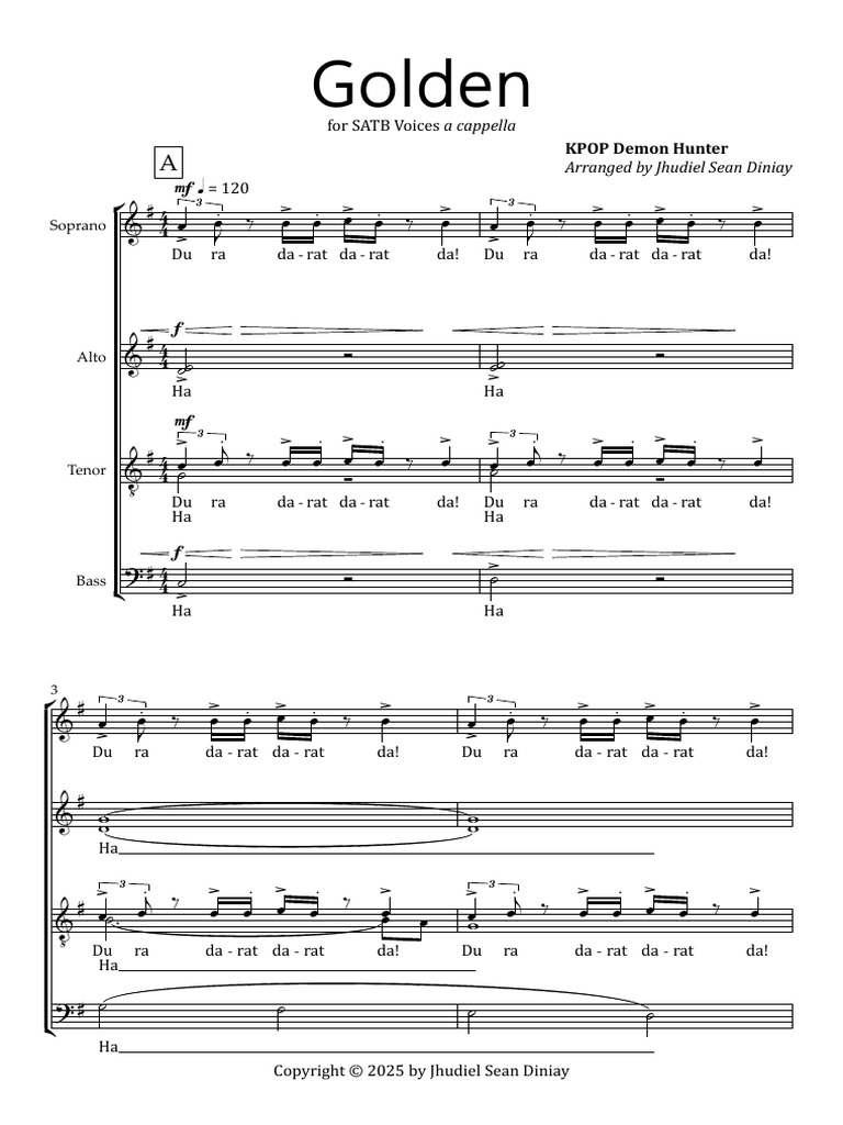 Golden K-Pop Demon Hunters Sheet Music | PDF