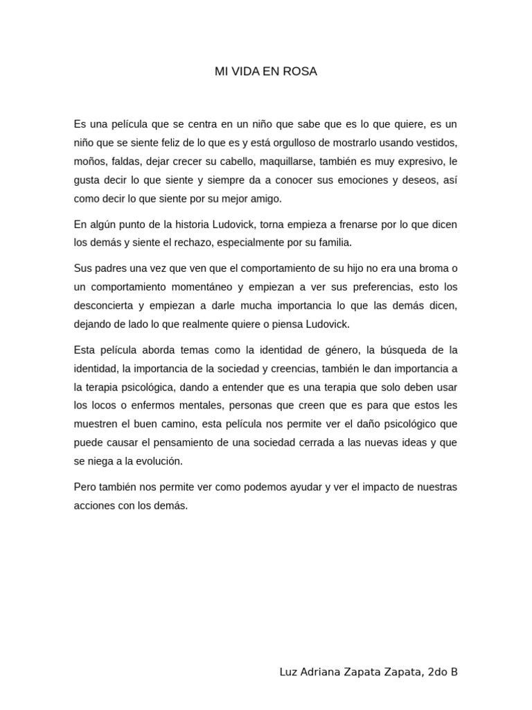 Mi Vida en Rosa | PDF
