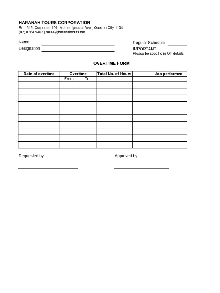 Forms - Leave, Ot | PDF