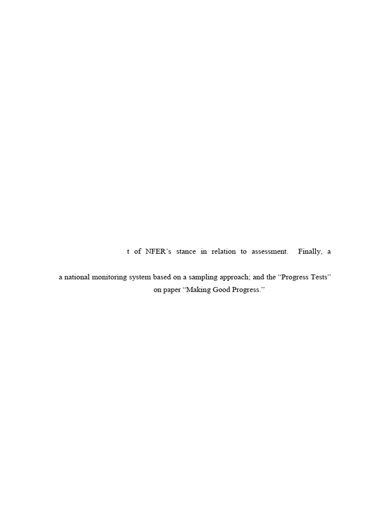 NFER Assessment Position Paper 2007 | PDF | Educational Assessment ...