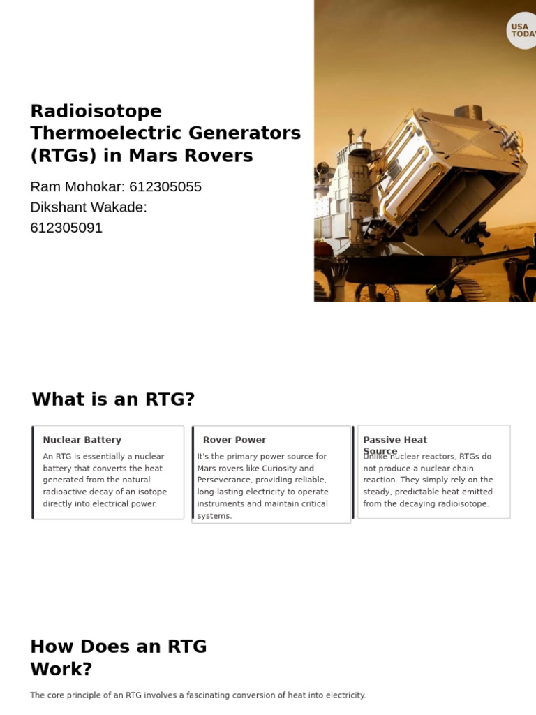 RTGs: Powering Mars Rover Missions | PDF | Thermocouple | Electricity