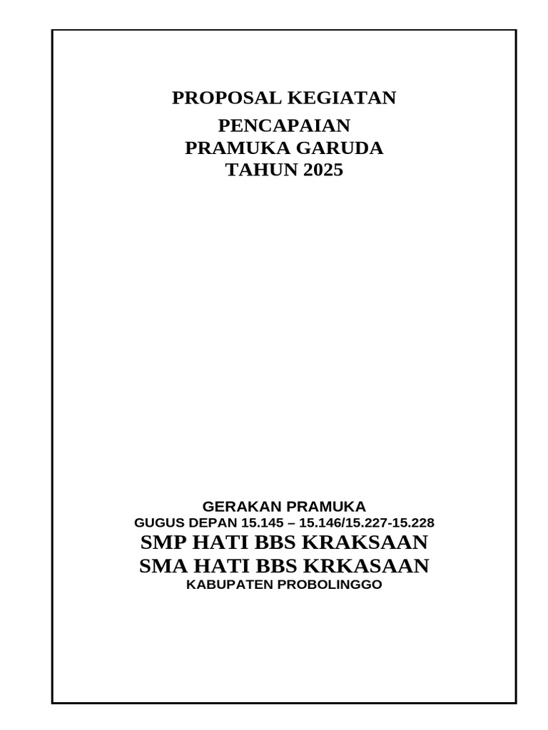 Proposal Pramuka Garuda Hati 2025 | PDF