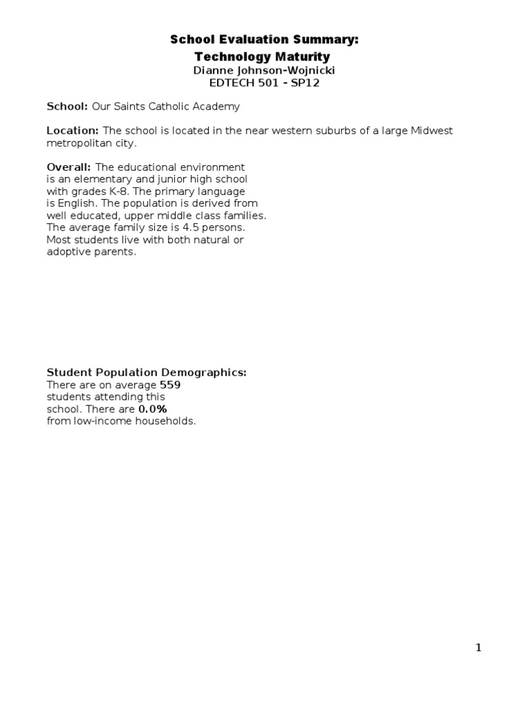 Evaluation Johnson WojnickiD4 24 | PDF | Curriculum | Internet