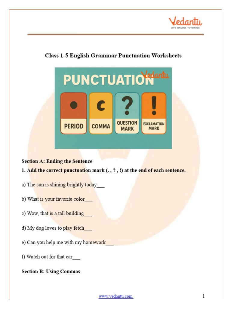 Grade 1-5 Grammar & Punctuation Worksheets | PDF | Punctuation ...