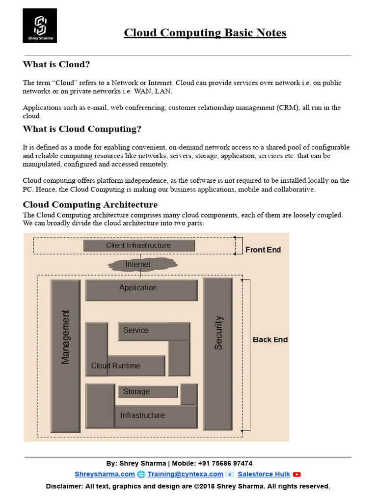 1 - Cloud Computing Basics | PDF | Software As A Service | Cloud Computing