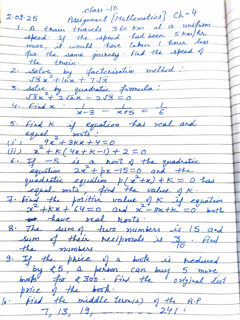 Quadratic Equations and Speed Calculations | PDF