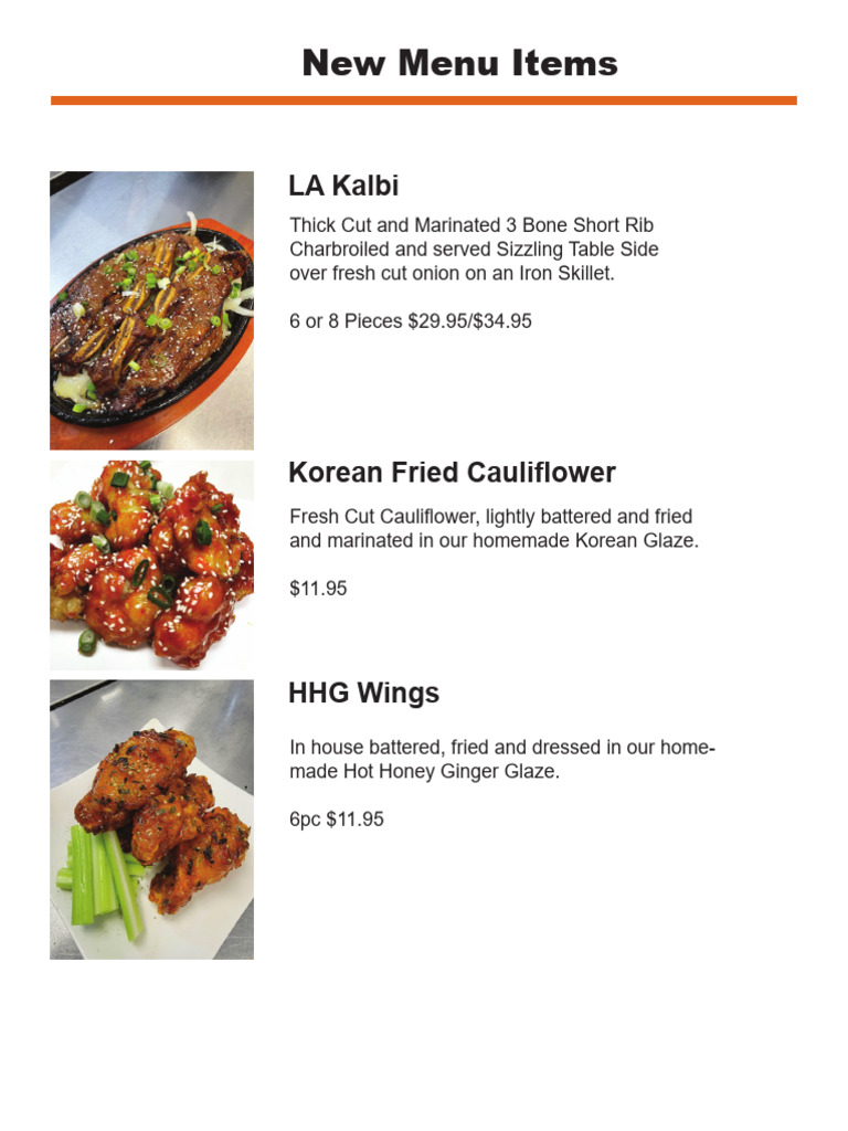 AYCE Gogi Menu Highlights | PDF | Korean Cuisine | Dumpling