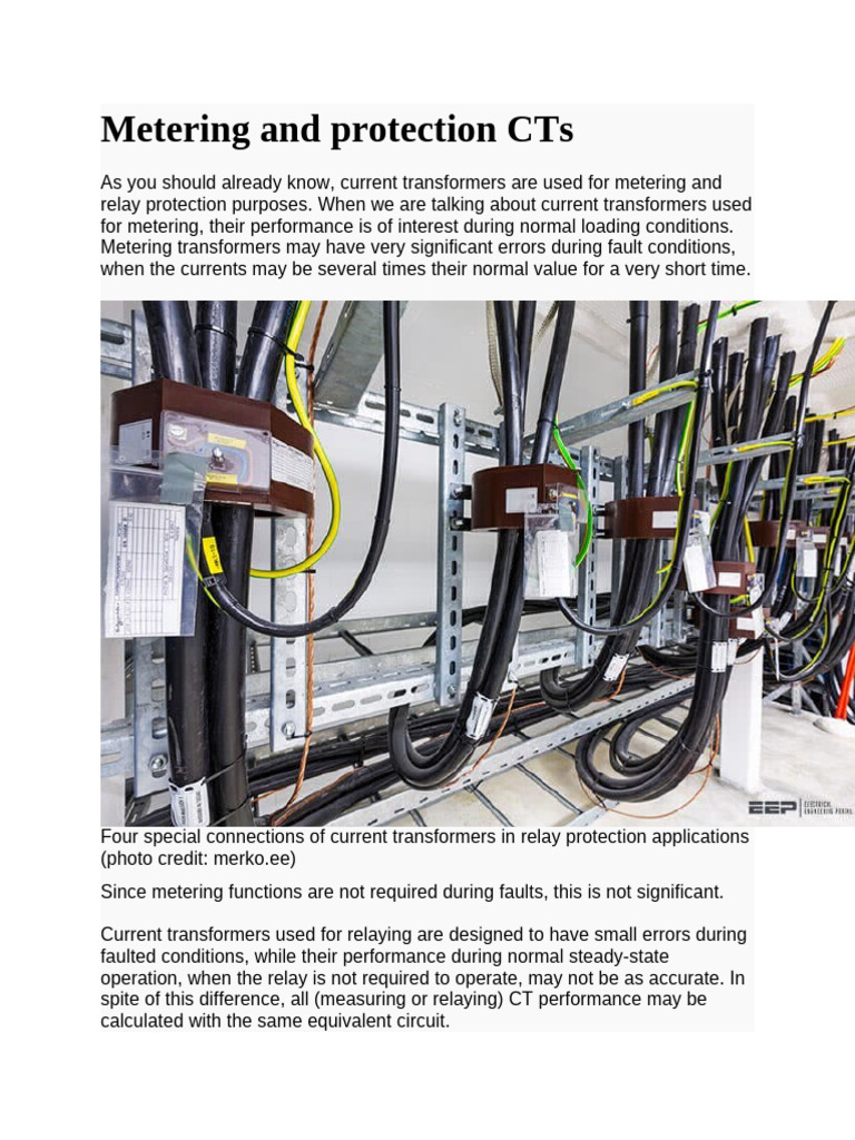Metering vs Protection Current Transformers | PDF | Transformer ...