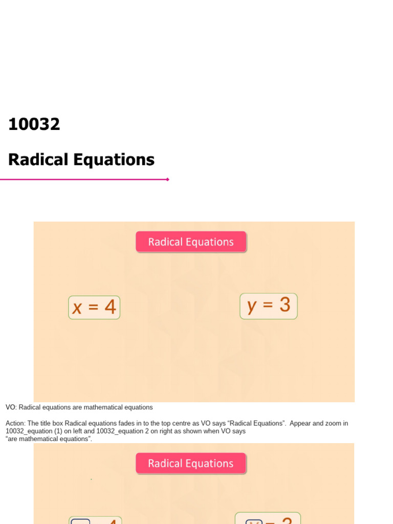 Understanding Radical Equations | PDF | Quadratic Equation | Equations