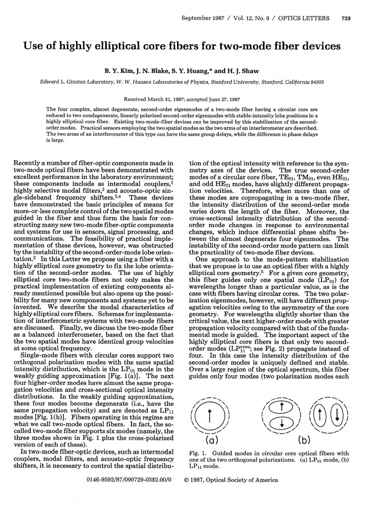 (B.Y.kim, J.N.blake) Use of Highly Elliptical Core Fibers For Two-Mode ...