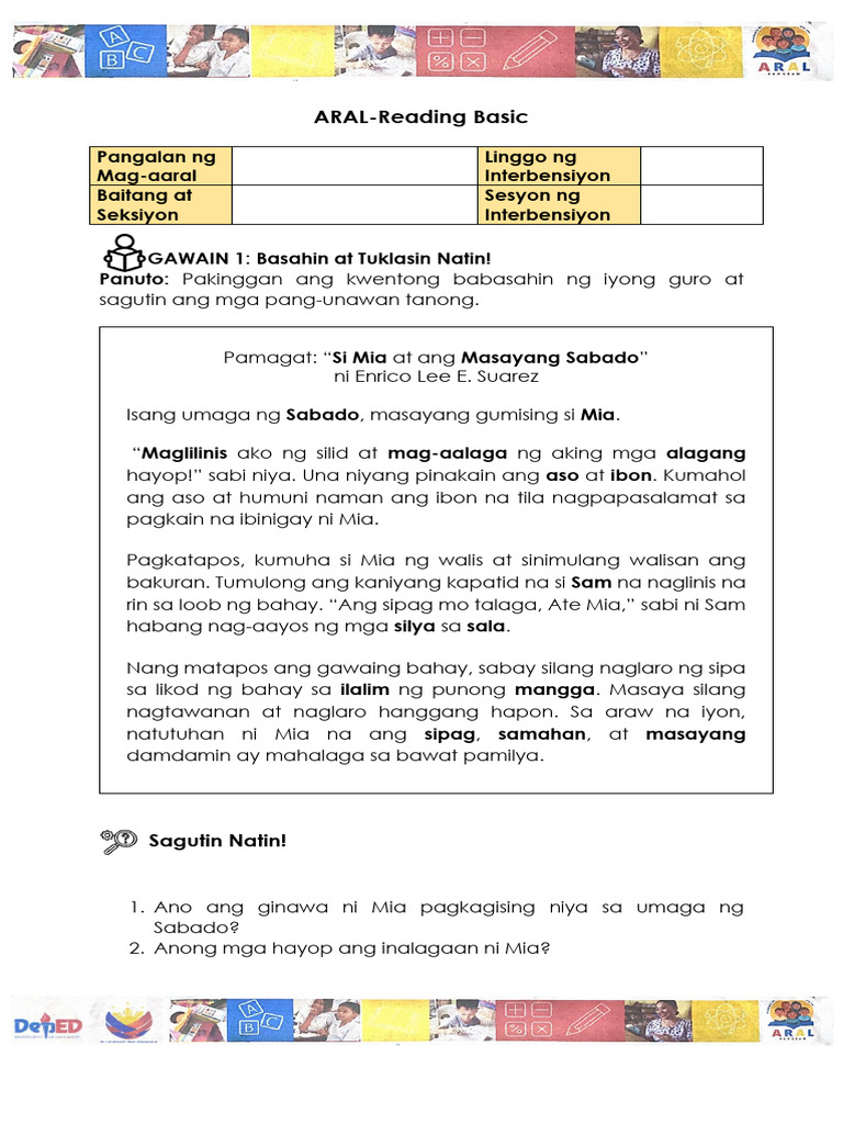 Aral 1 | PDF