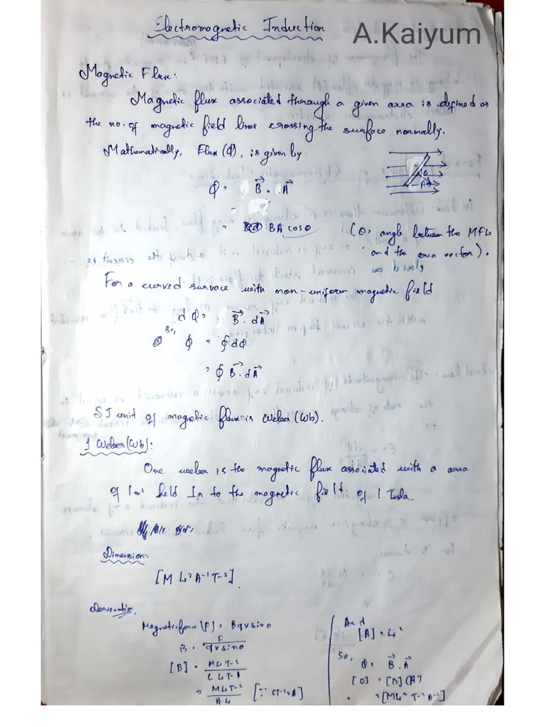 Class 12 Electromagnetic Induction Notes | PDF