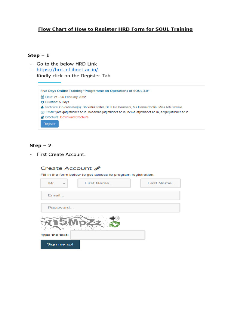 Guideline To Register For SOUL Training | PDF