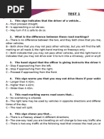 Learner's Licence Theory Test Answers | PDF | Traffic | Industries