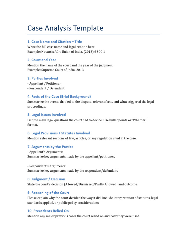 Case Analysis List and Rules | PDF | Precedent | Judiciaries