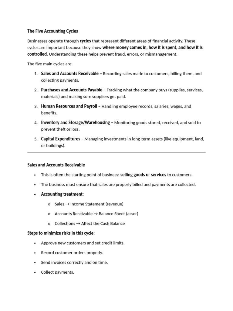 Elaborated The Five Accounting Cycles | PDF | Economies | Financial ...