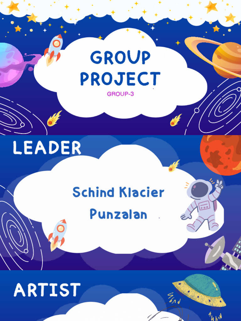 Blue and White Creative Space Illustration Group Project Presentation ...