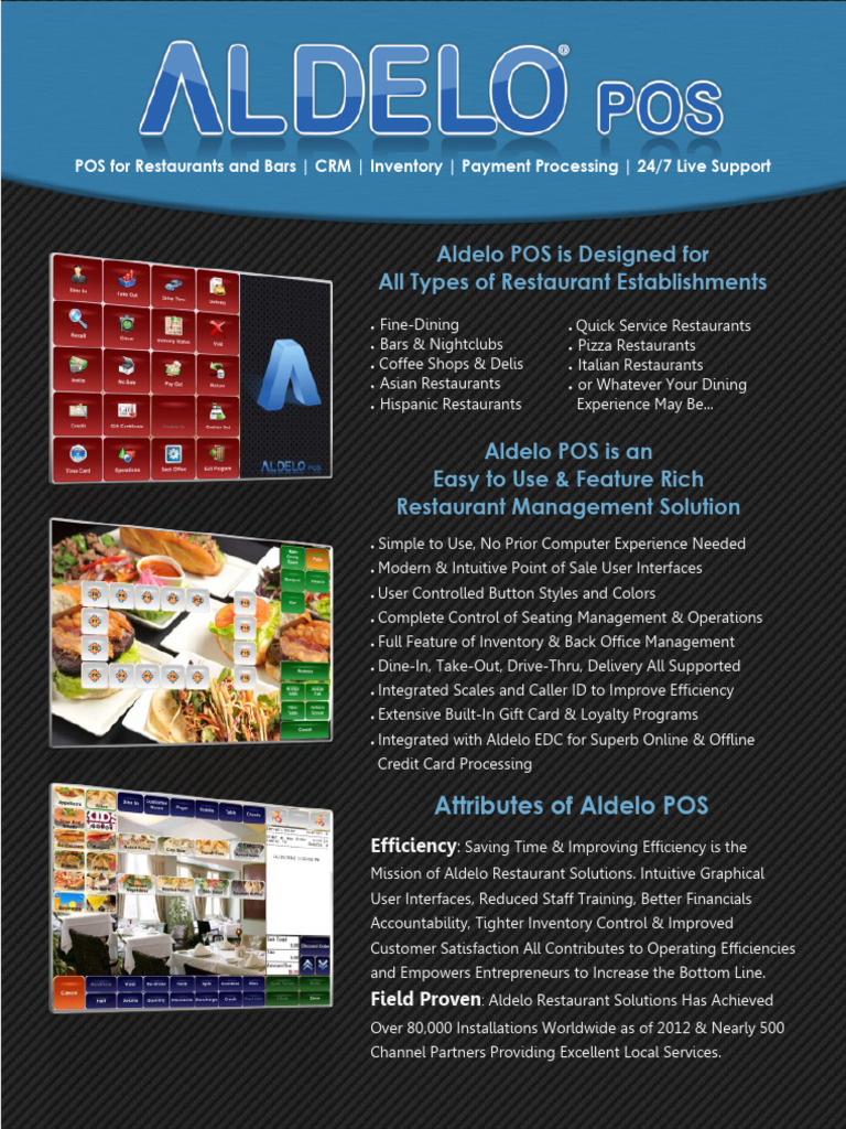 Aldelo Pos Brochure 3 | PDF | Point Of Sale | Restaurants