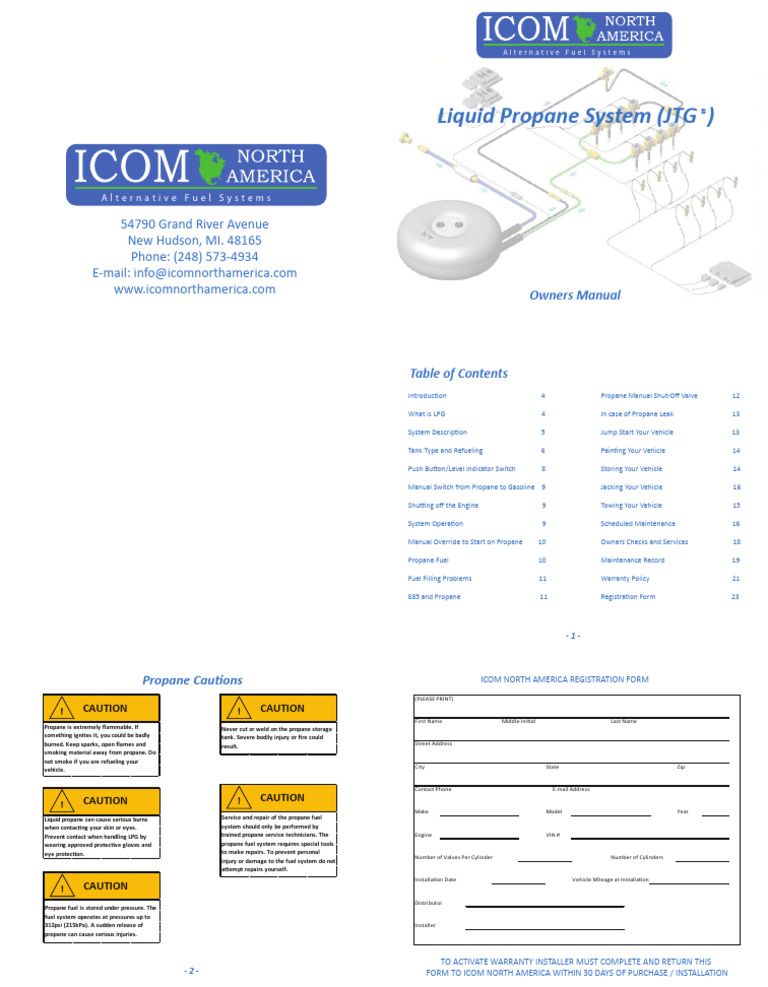 Icom Bi Fuel f14 Owners Manual e | PDF | Propane | Liquefied Petroleum Gas
