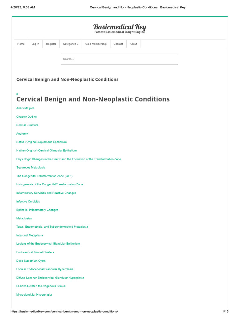 Benign Cervical Tissue Overview | PDF | Epithelium | Histology
