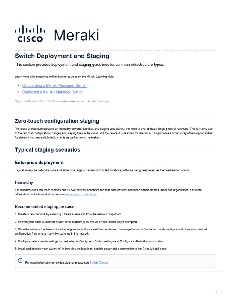 Meraki Switch Staging Guide | PDF | Computer Science | Computer Engineering