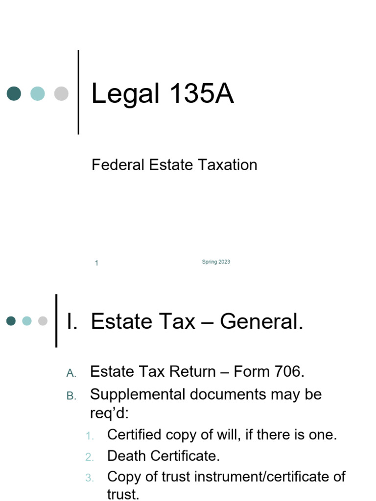 Federal Estate Taxation Overview 2023 | PDF | Estate Tax In The United ...