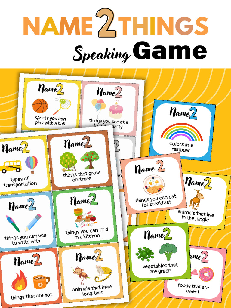 Name Two Things Game for Kids | PDF