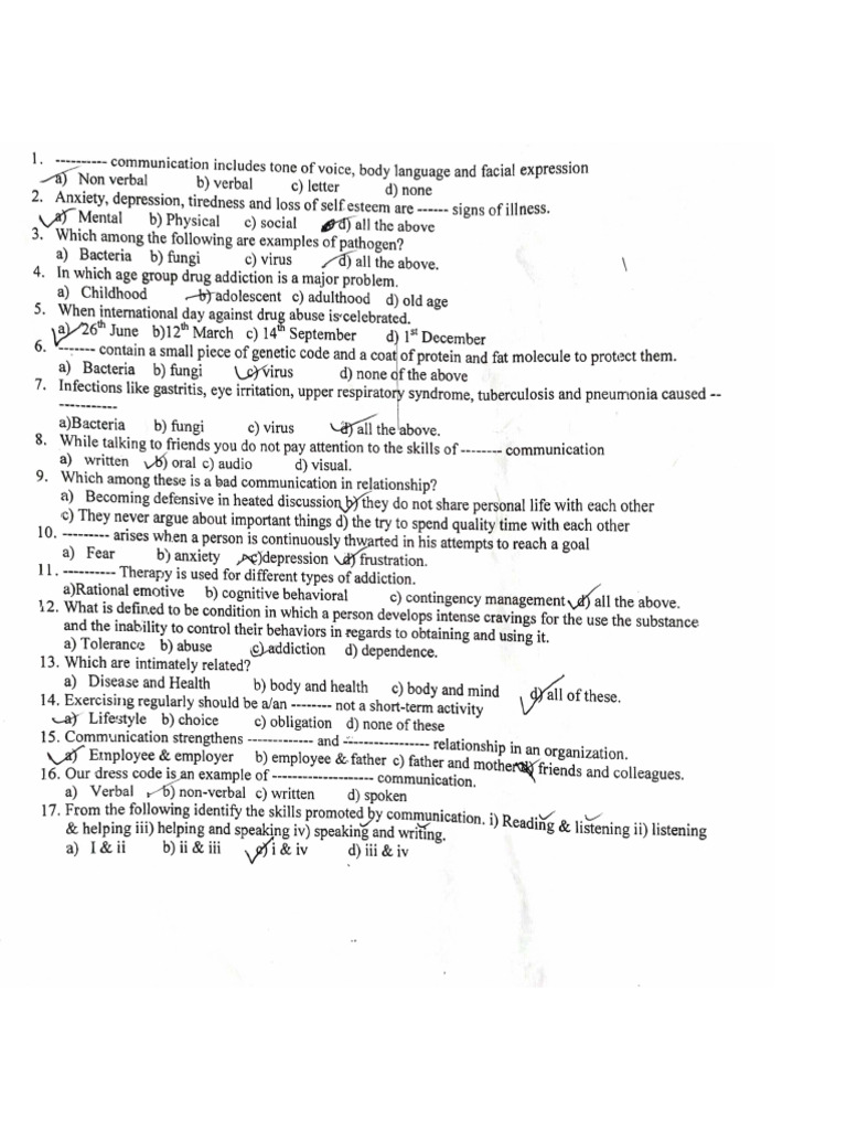 SFH Important Questions | PDF
