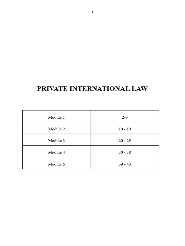 Private International Law Notes | PDF | Choice Of Law | Judgment (Law)