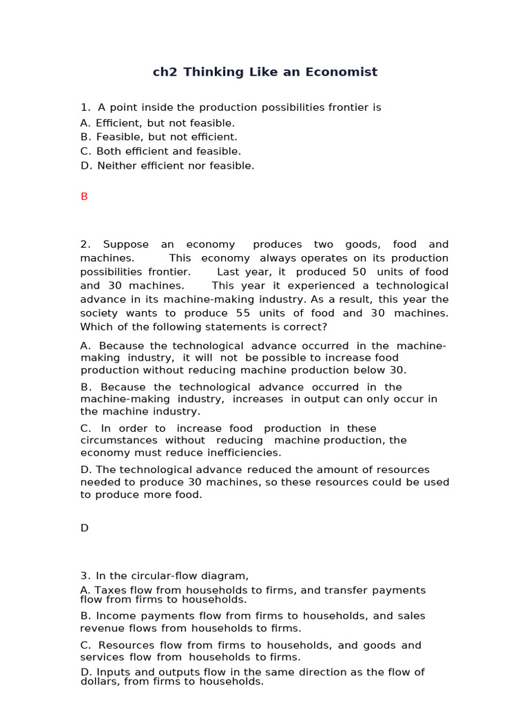 ch2 Thinking Like An Economist | PDF | Economics | Economies
