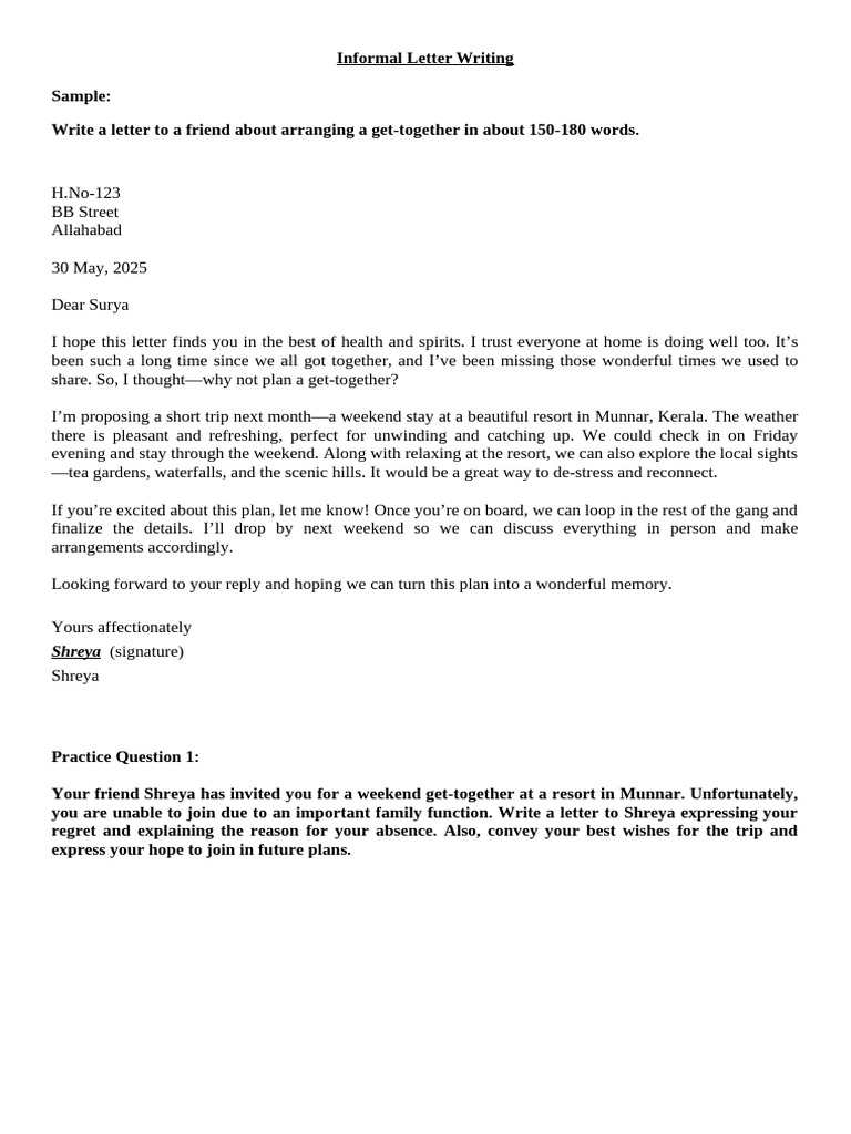 Informal Letter | PDF