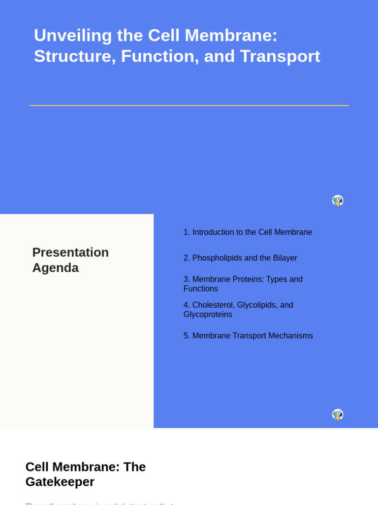 Unveiling The Cell Membrane Structure, Function, and Transport | PDF ...