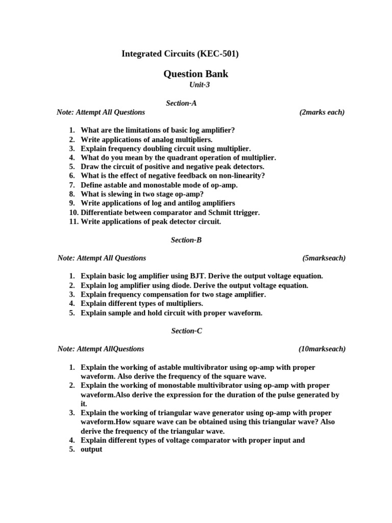 UNIT3 Question Bank | PDF