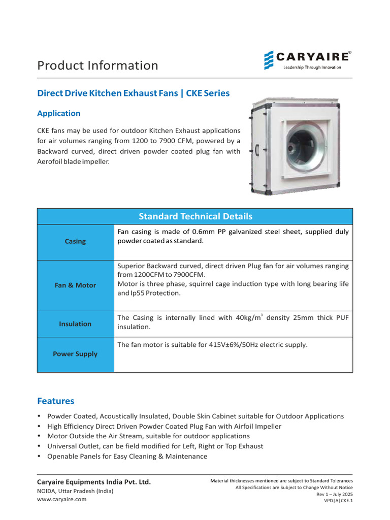 Kitchen Exhaust Air-FAN | PDF | Electrical Engineering
