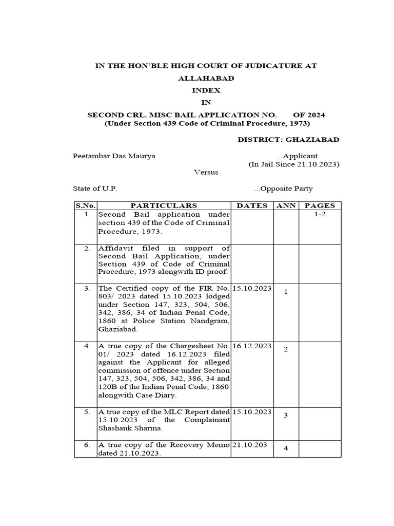 Bail Application Peetamber | PDF | Bail | Affidavit
