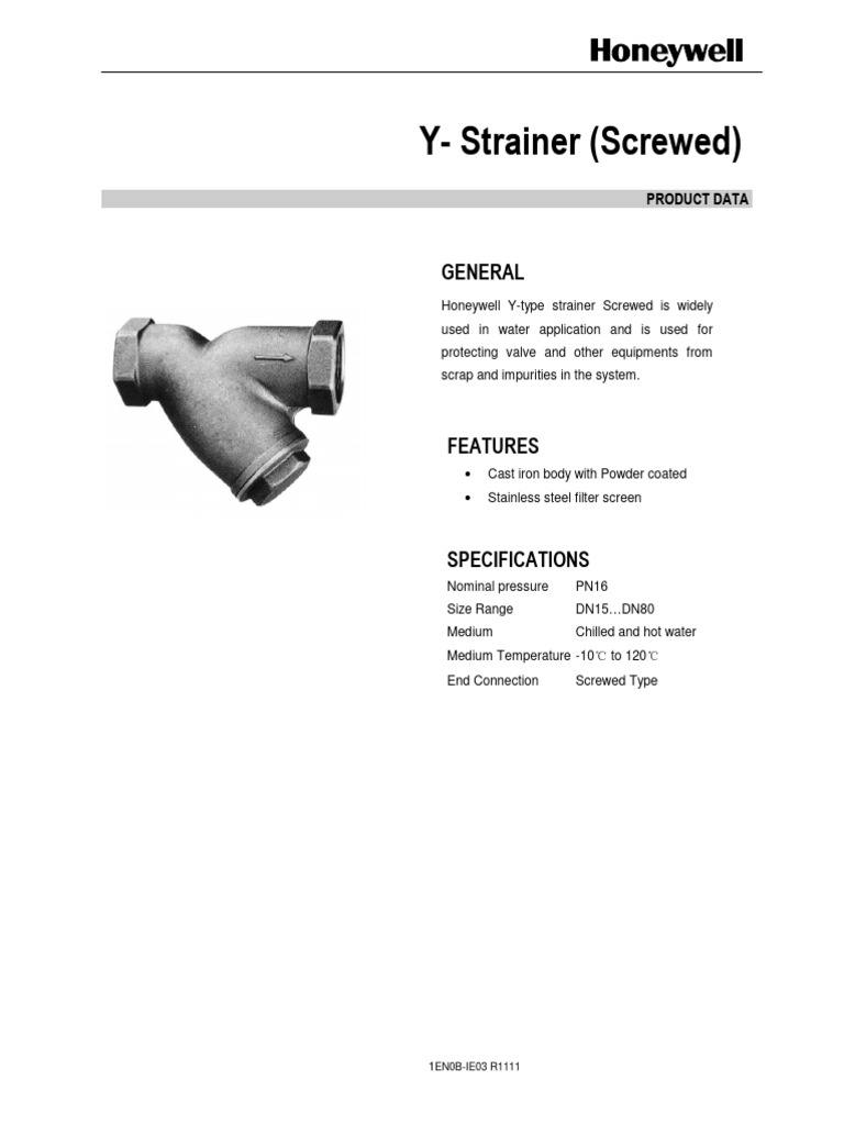Y Strainer Mesh Size Specifications | PDF
