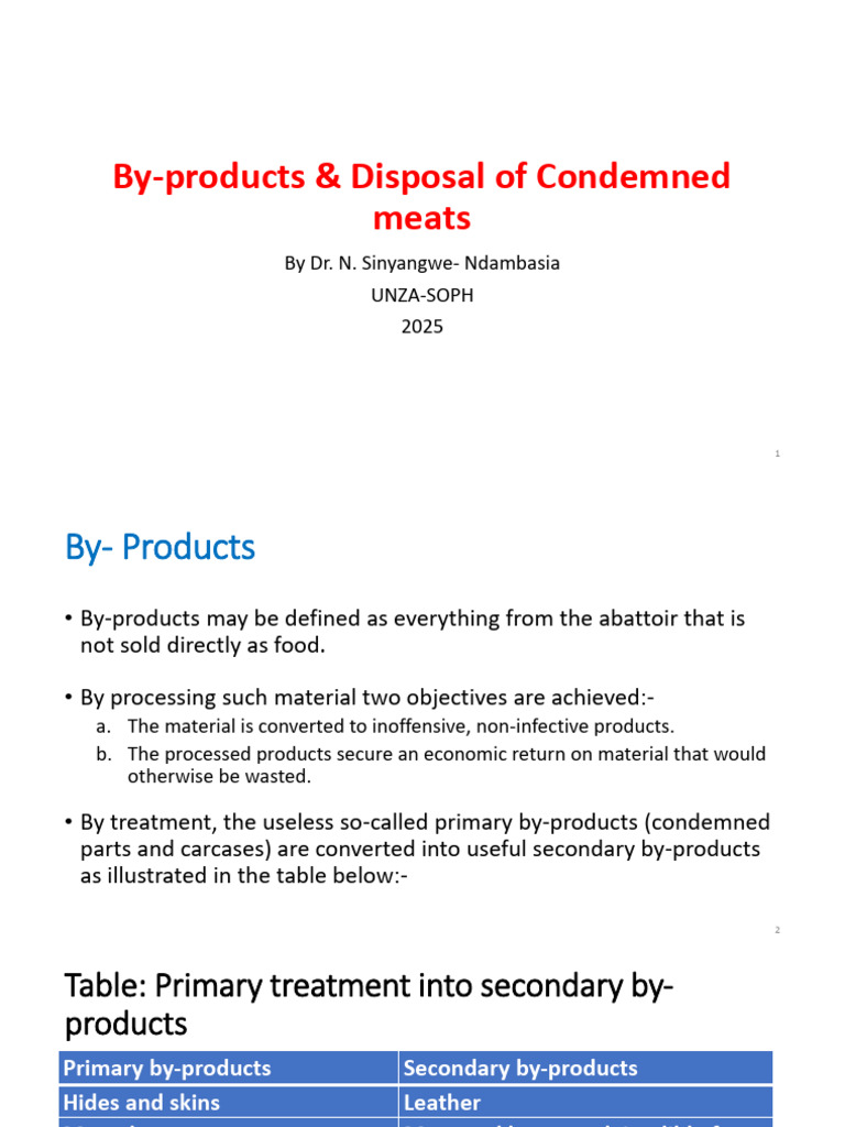 Disposal Methods for Condemned Meat | PDF