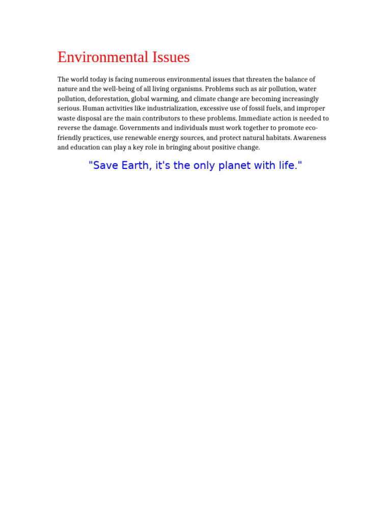 Addressing Environmental Challenges | PDF