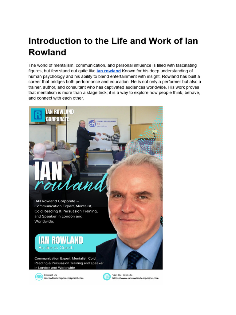 Ian Rowland’s Cold Reading Secrets Finally Explained | PDF | Mentalism ...