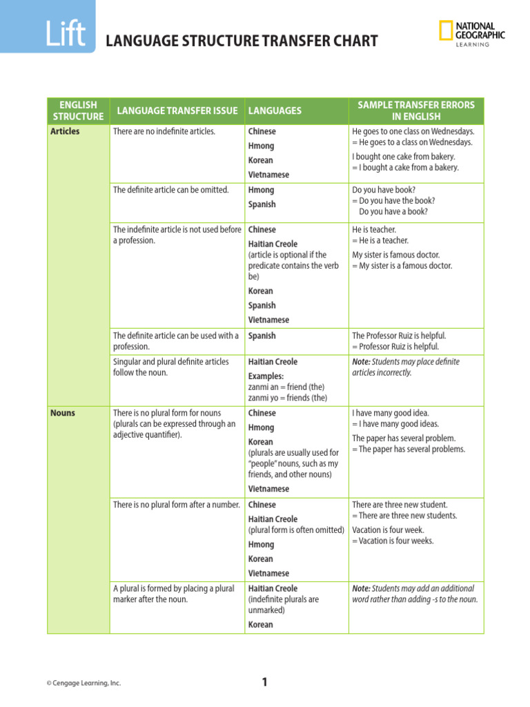 Language Transfer Issues in English | PDF | Adjective | Pronoun