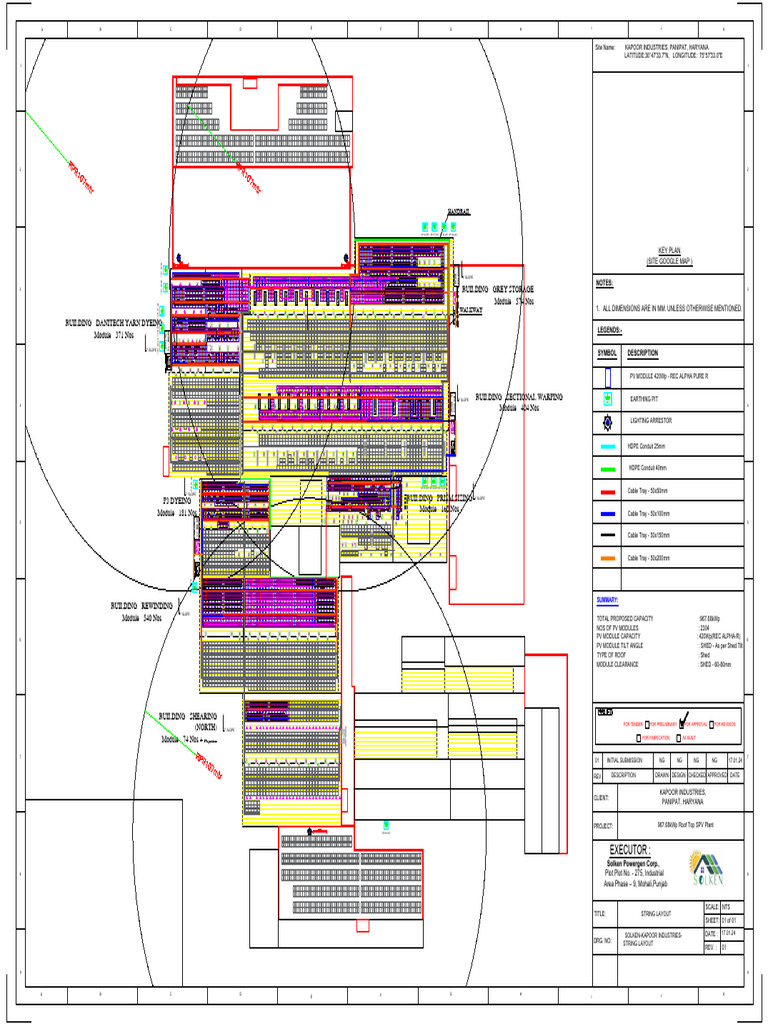 String Layout Kapoor Industries Solken 967.68kWp Solar System R01 | PDF ...