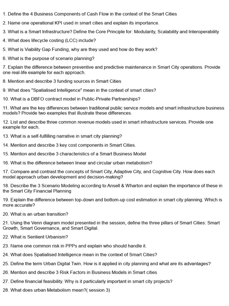 Smart Cities: Key Concepts and Funding | PDF | Performance Indicator ...