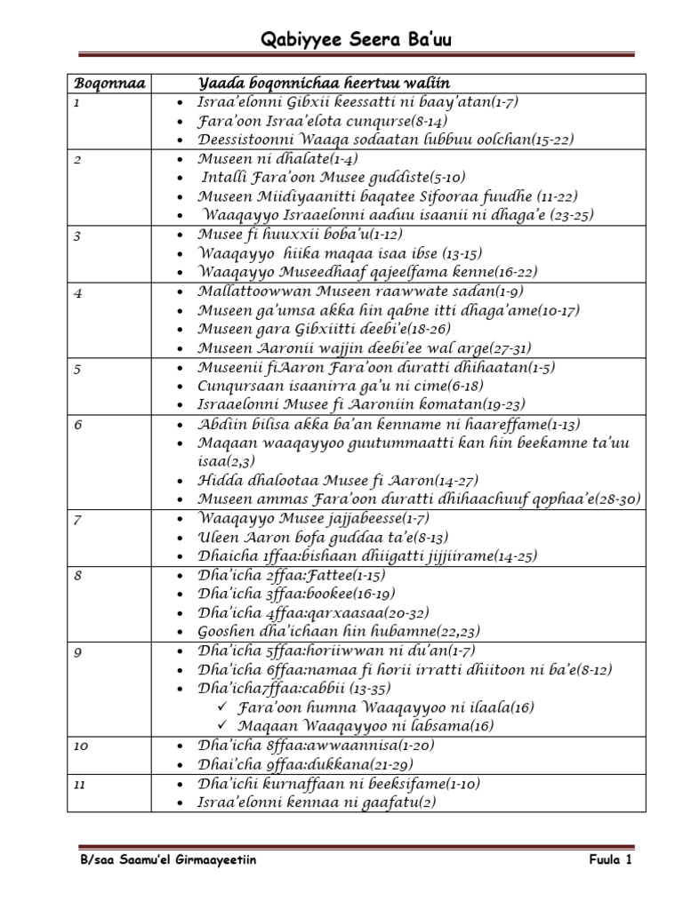 2.qabiyyee Macaafa Seera Ba'Uu | PDF