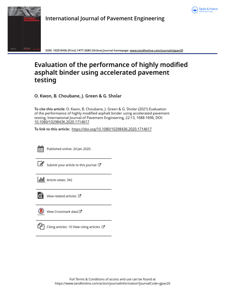 Evaluation of The Performance of Highly Modified Asphalt Binder Using ...