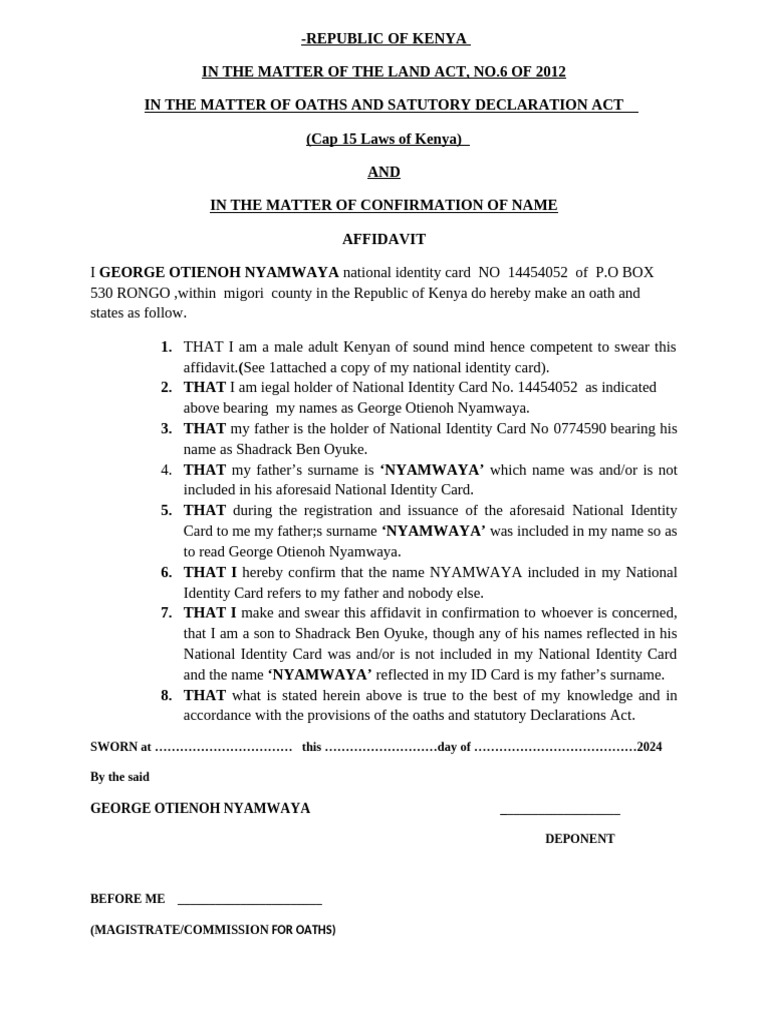 Spousal Affidavit 2 | PDF