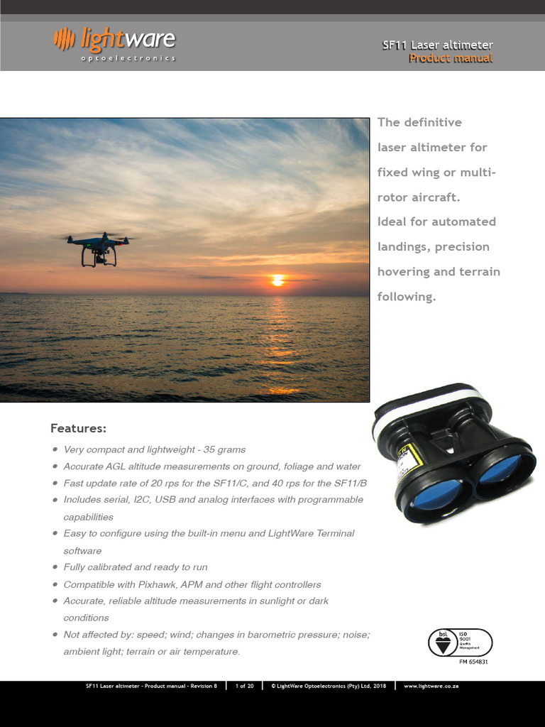 SF11 Laser Altimeter Manual Rev8 1371857 | PDF | Usb | Power Supply