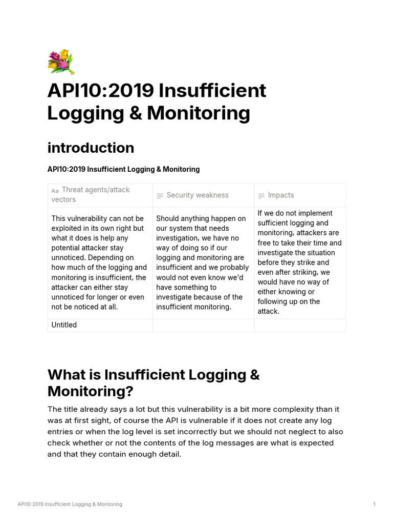 CAPIE - Chapter 3.10 - OWASP API Top 10 2019 - A10 - Insufficient ...