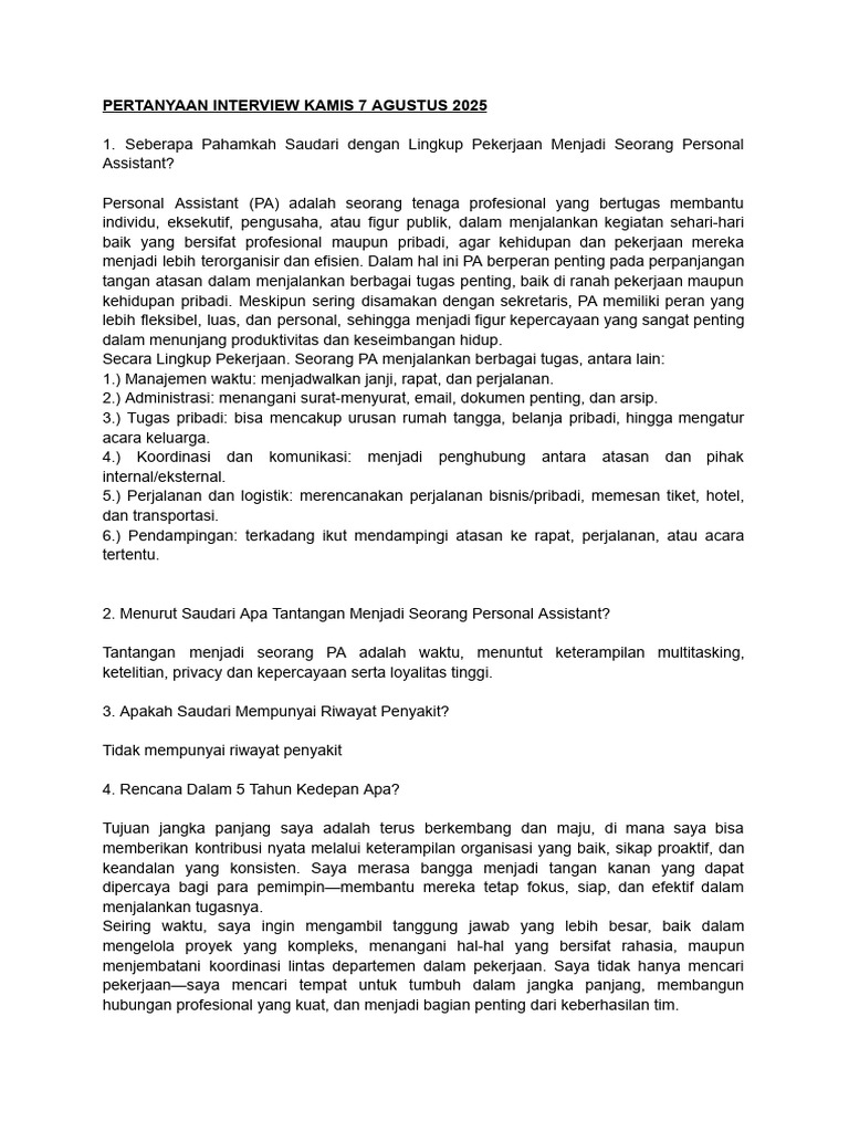 Pengumpulan Tugas Interview | PDF