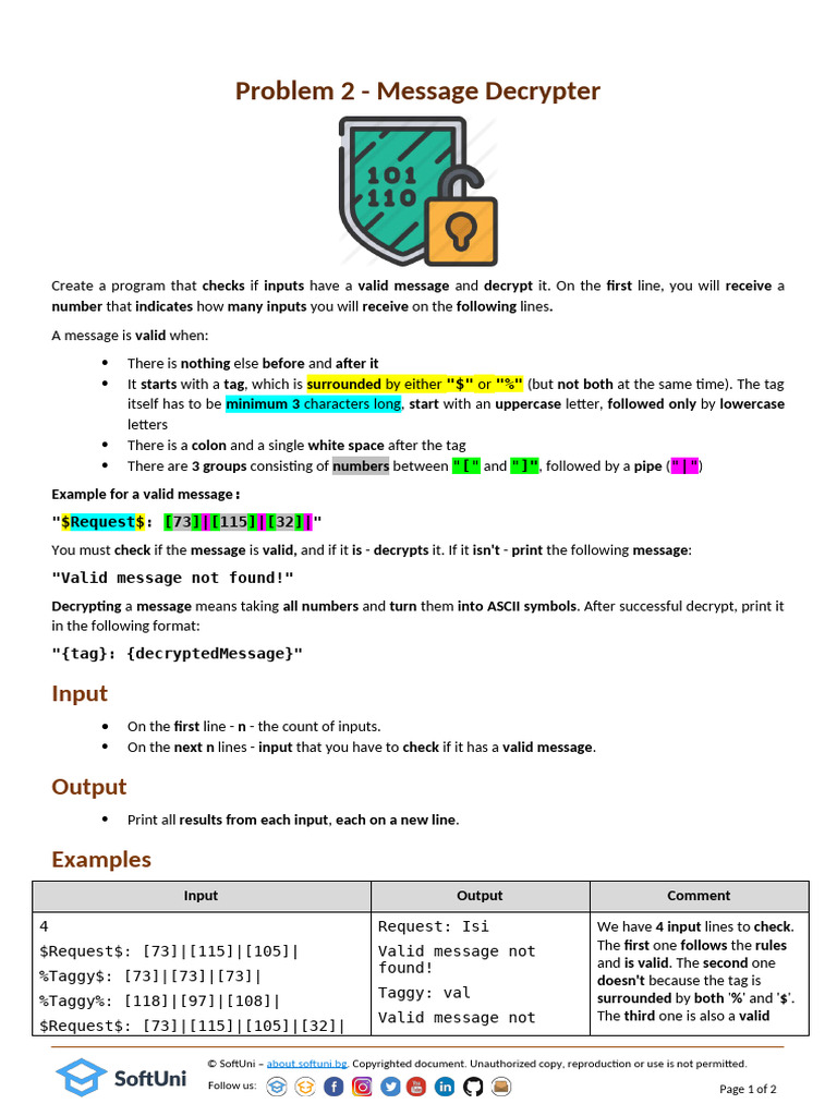 Message Decrypter Program Guide | PDF | Letter Case | Ascii