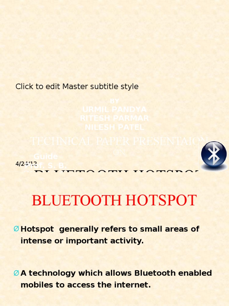 Bluetooth Hotspot | Download Free PDF | Client (Computing) | Bluetooth